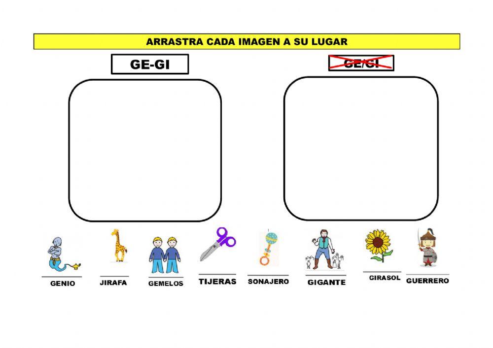 Identifica ge-gi worksheet | Live Worksheets