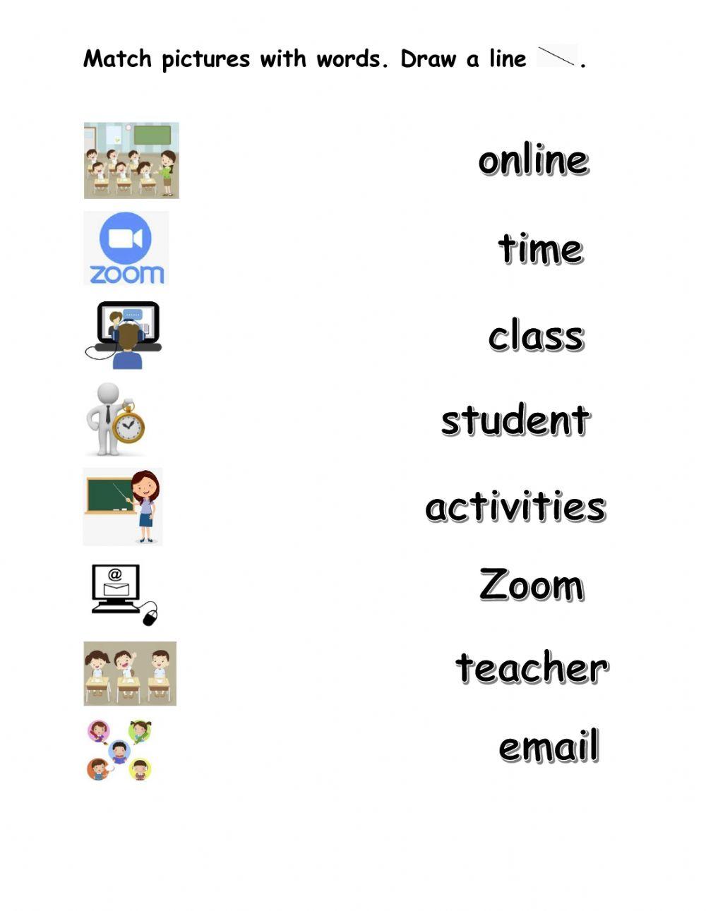 Online Class Matching worksheet | Live Worksheets