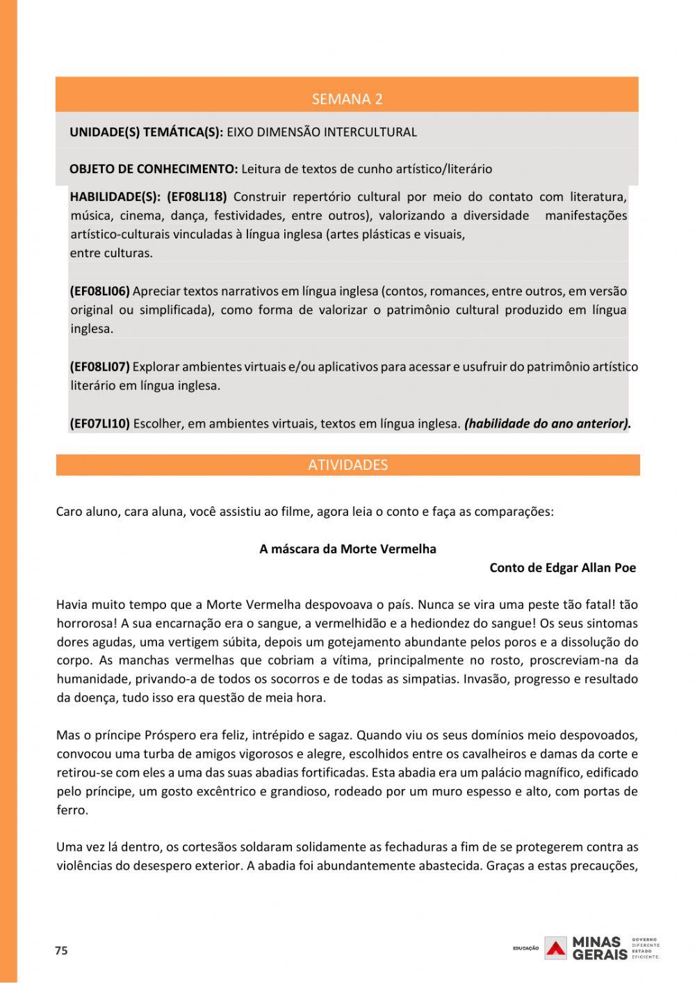 8th Grade English Class Part I Week II worksheet | Live Worksheets