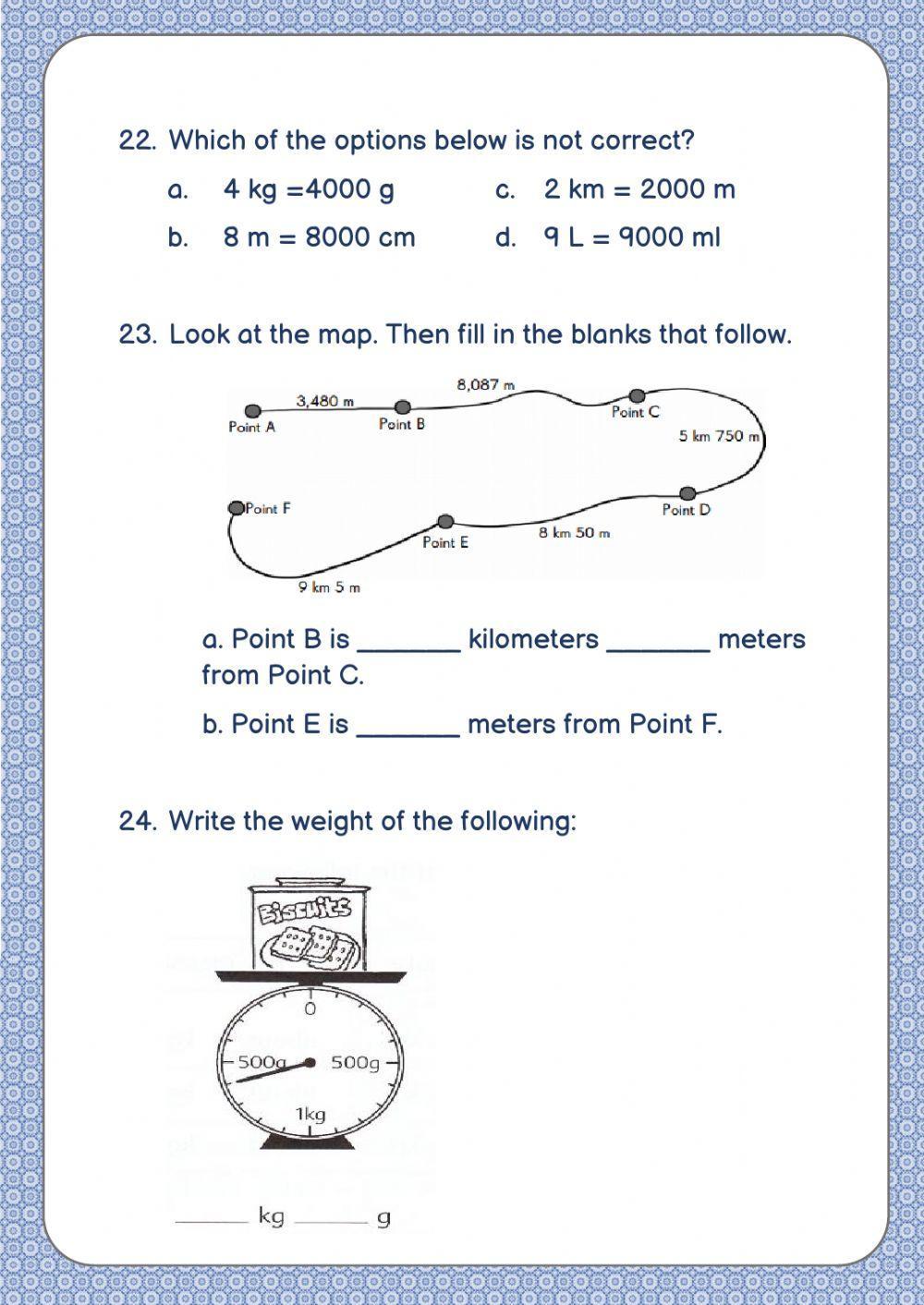 Math Final Test Part 2 worksheet | Live Worksheets