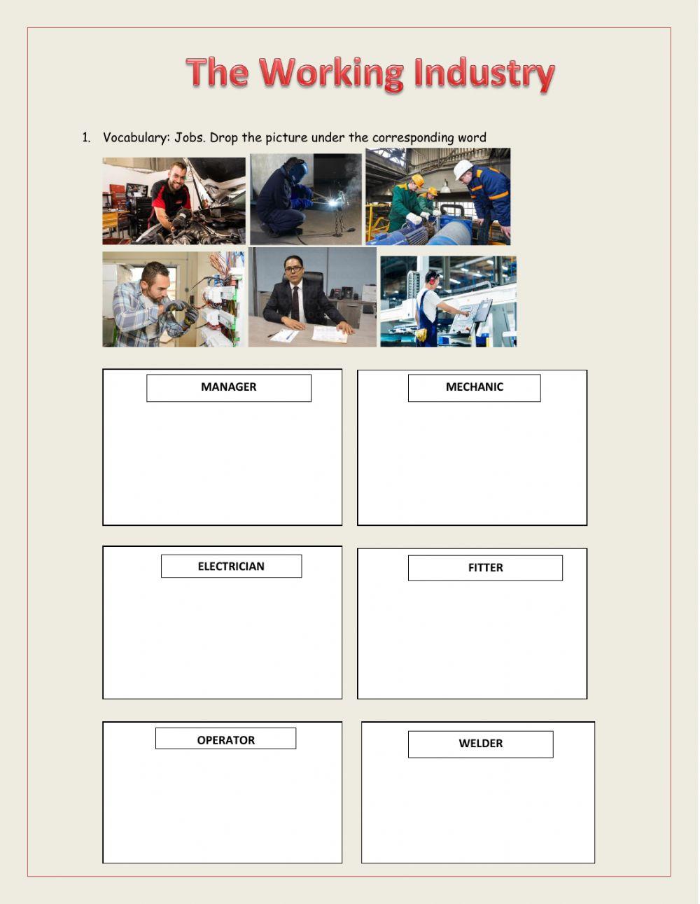 Industry worksheet | Live Worksheets
