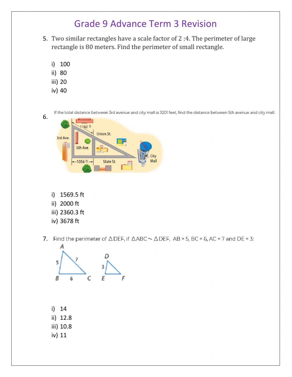 268583 | Revision for Term 3 Grade 9 | Ashita
