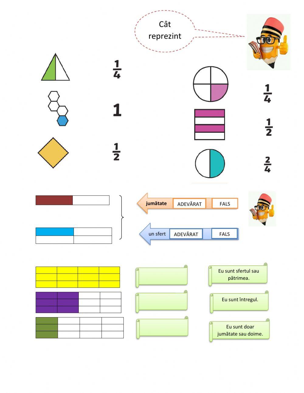 fractii-clasa a II-a online exercise for | Live Worksheets