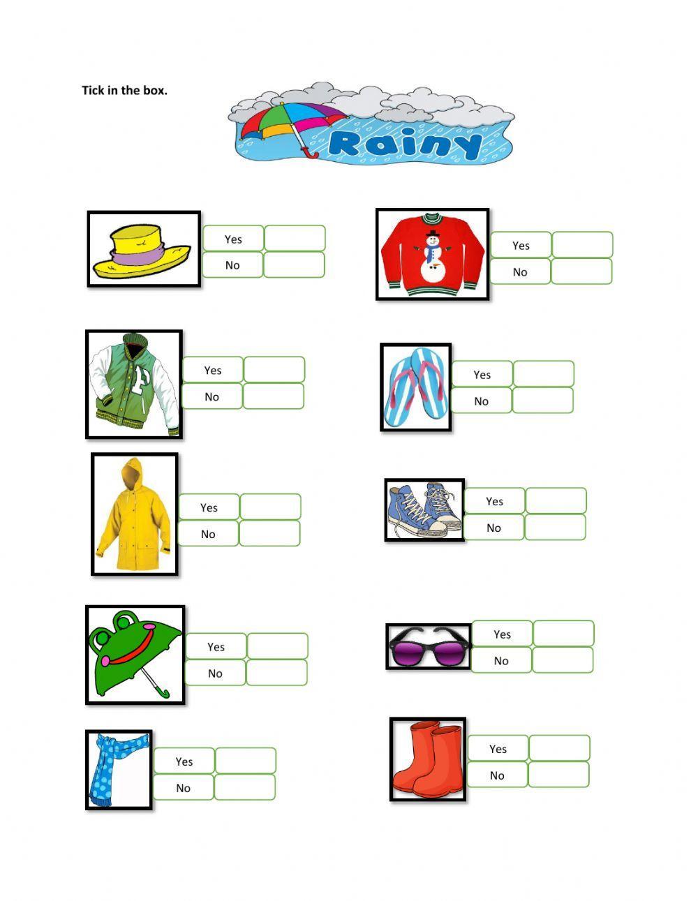 rainy worksheet | Free Interactive Worksheets | 5819855