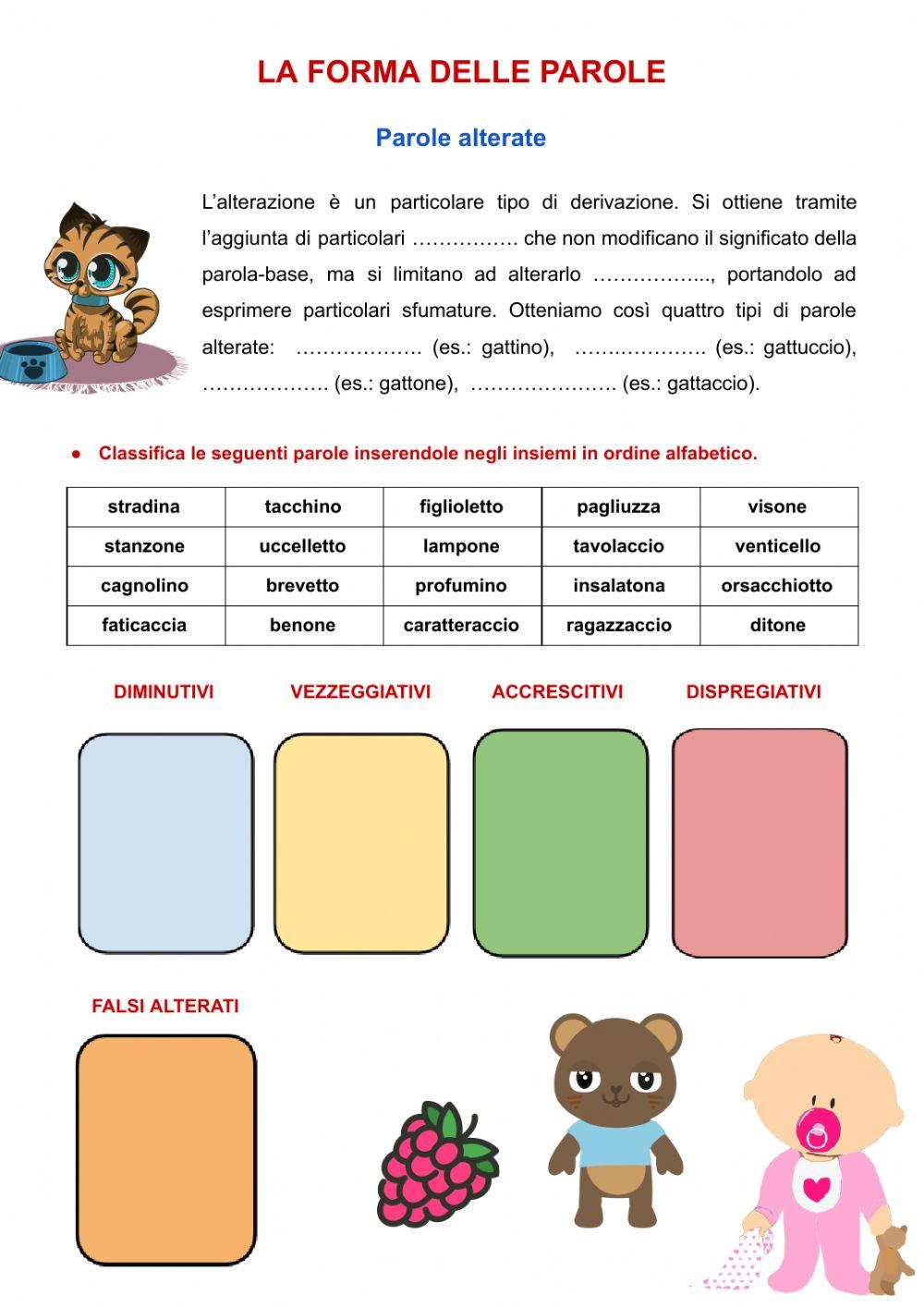 Le parole alter… | Free Interactive Worksheets | 268993