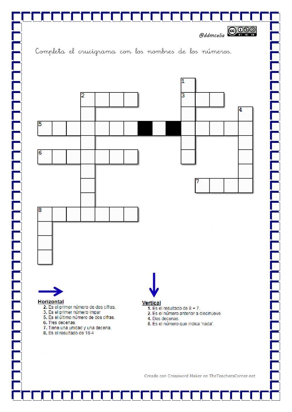 Crucigramas De Números Resueltos - MXEDUSA Crucigramas De Números Resueltos - MXEDUSA