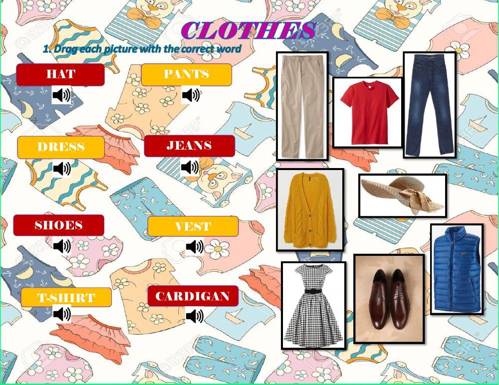 Clothes online exercise for ELEMENTAL | Live Worksheets