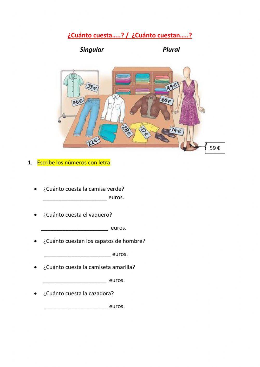 ¿Cuánto cuesta… | Free Interactive Worksheets | 269450