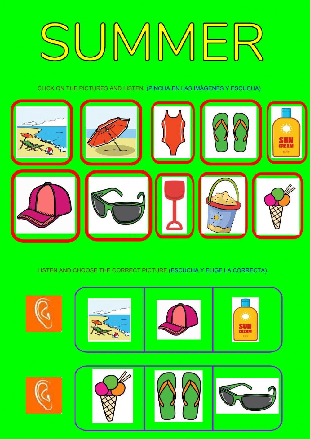 Summer | ÚRSULA AGUADO MAESTRO | Live Worksheets