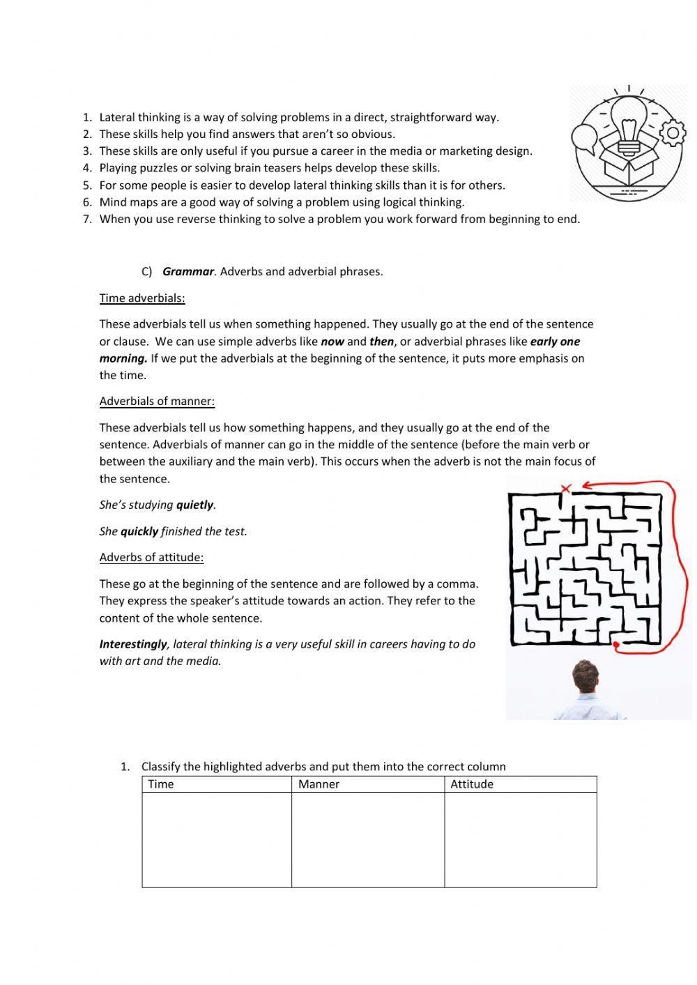 Lateral thinking | Free Interactive Worksheets | 269904
