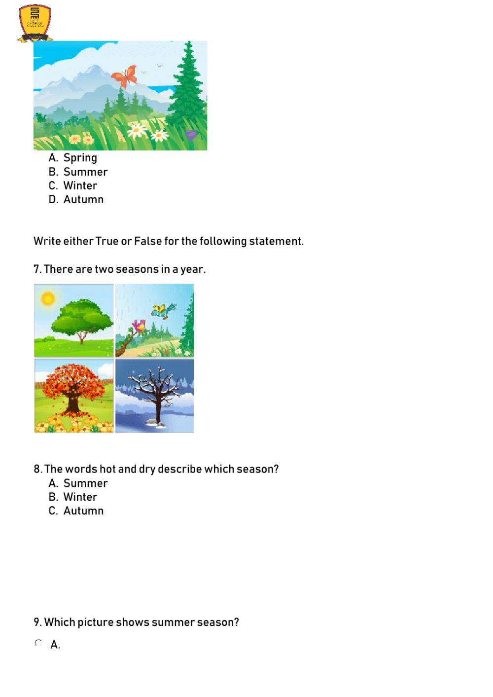 Test online exercise for Year 1 | Live Worksheets