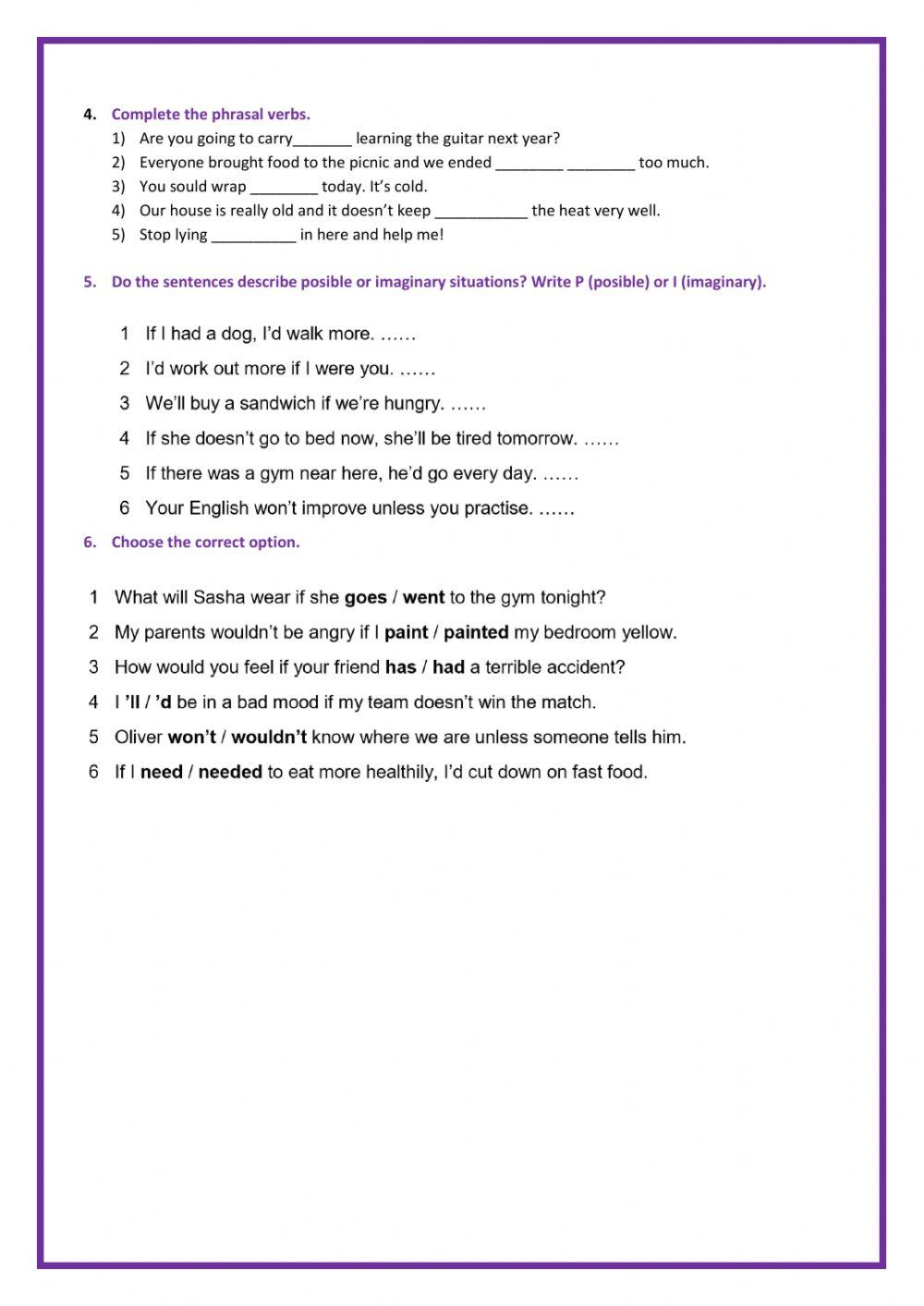 Revision e worksheet | Live Worksheets