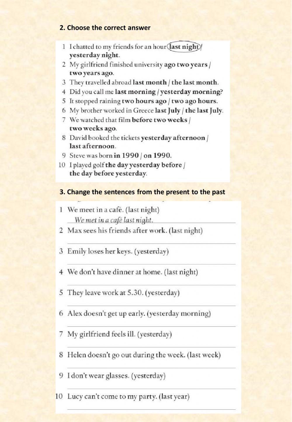 271315 | Past time expressions | Solval | LiveWorksheets