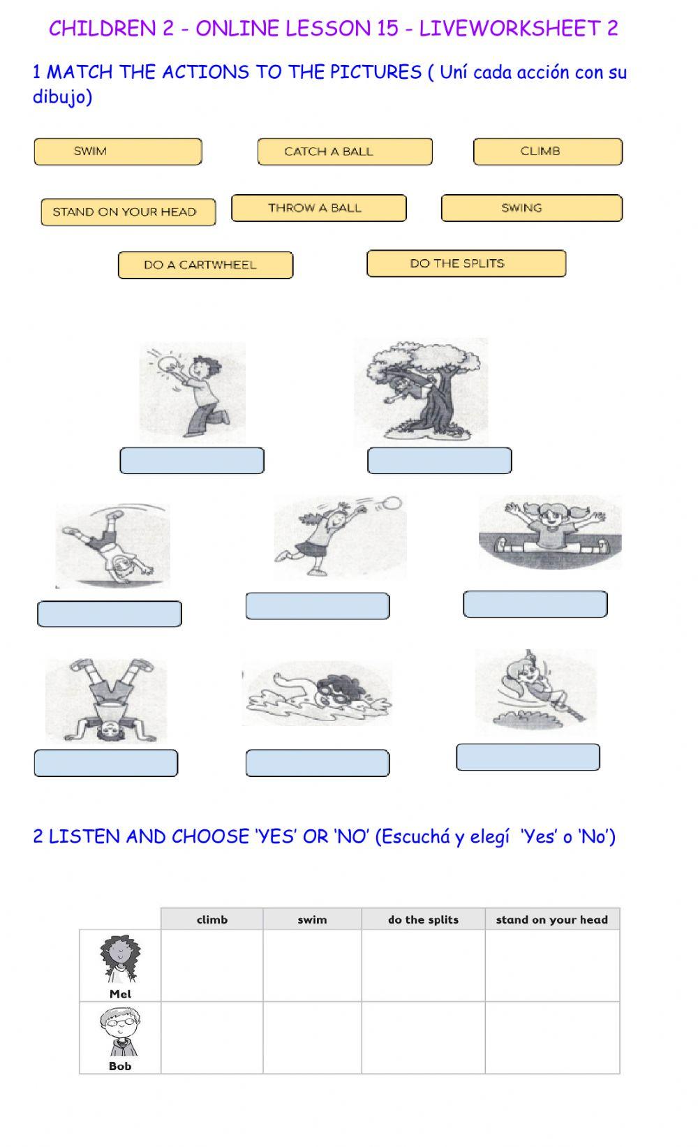 Children 2 Online Lesson 15 Liveworksheet 2 worksheet | Live Worksheets