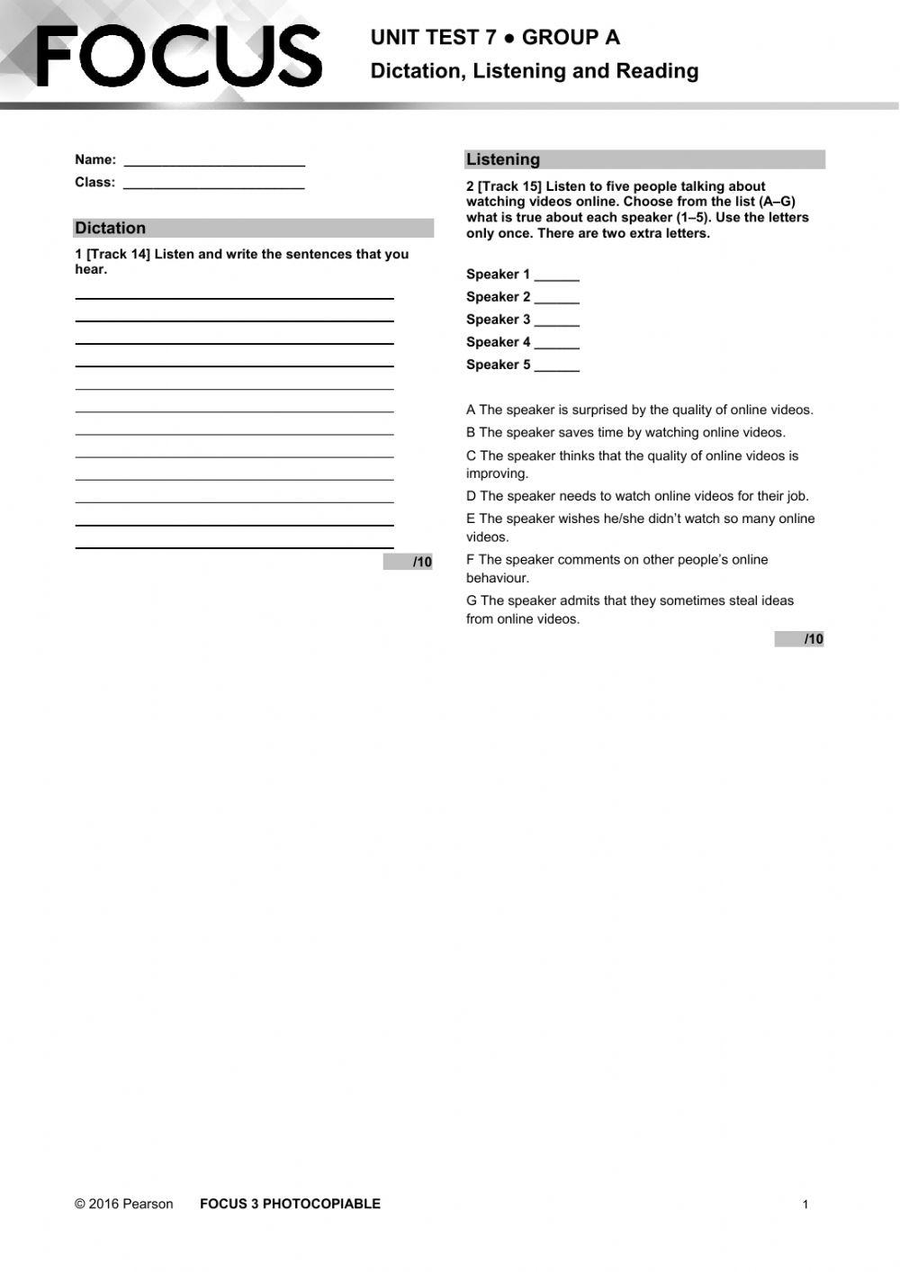 FOCUS 3 unit 7 DL 1325 | tanya7777tanya | Live