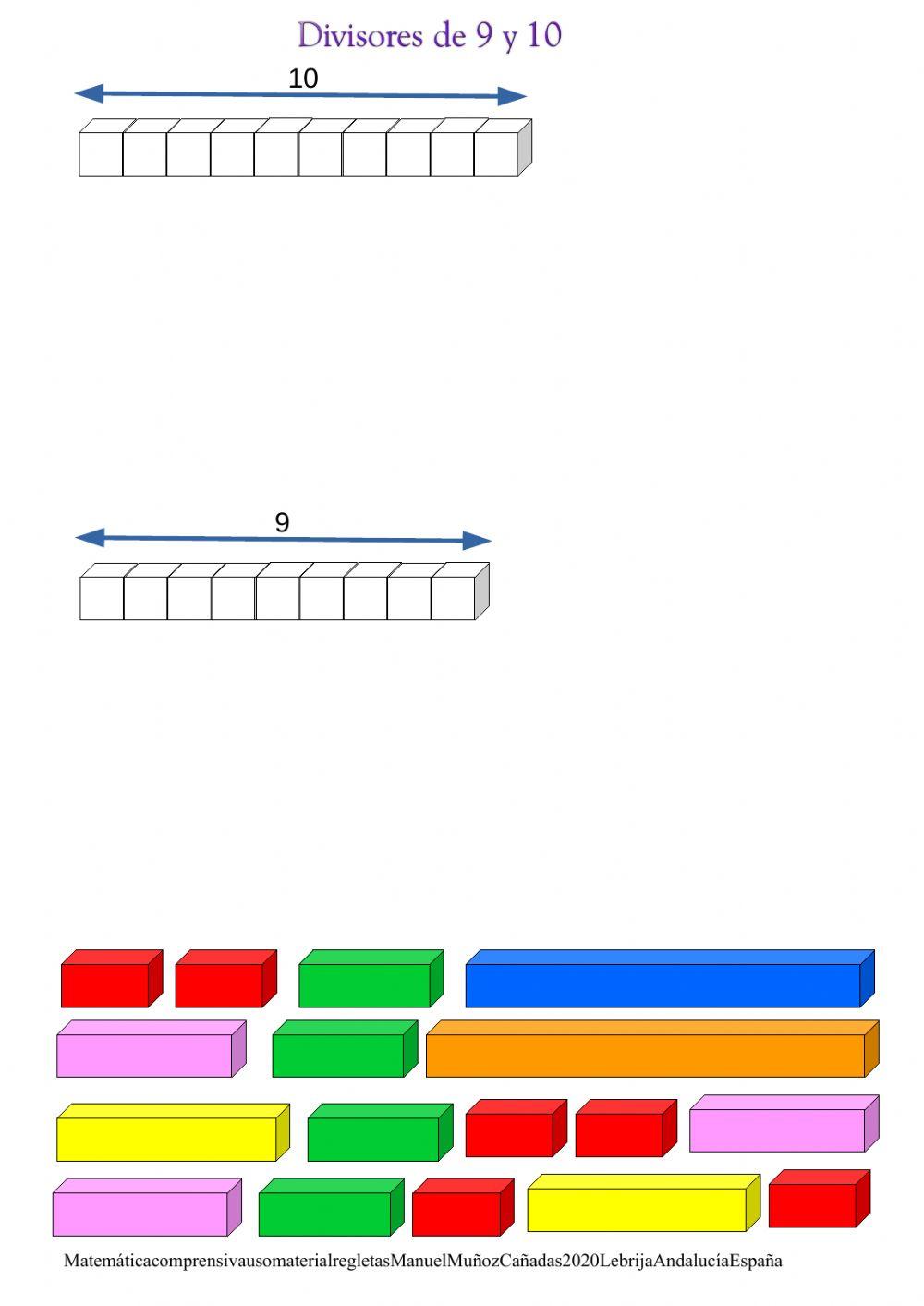 Divisores de 9 y 10 worksheet | Live Worksheets