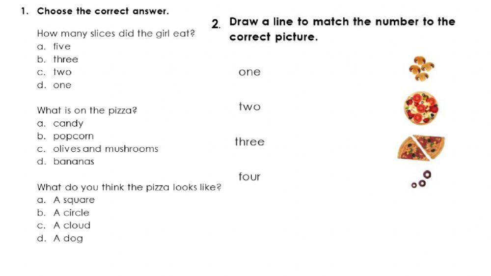 Pizza interactive worksheet | Live Worksheets