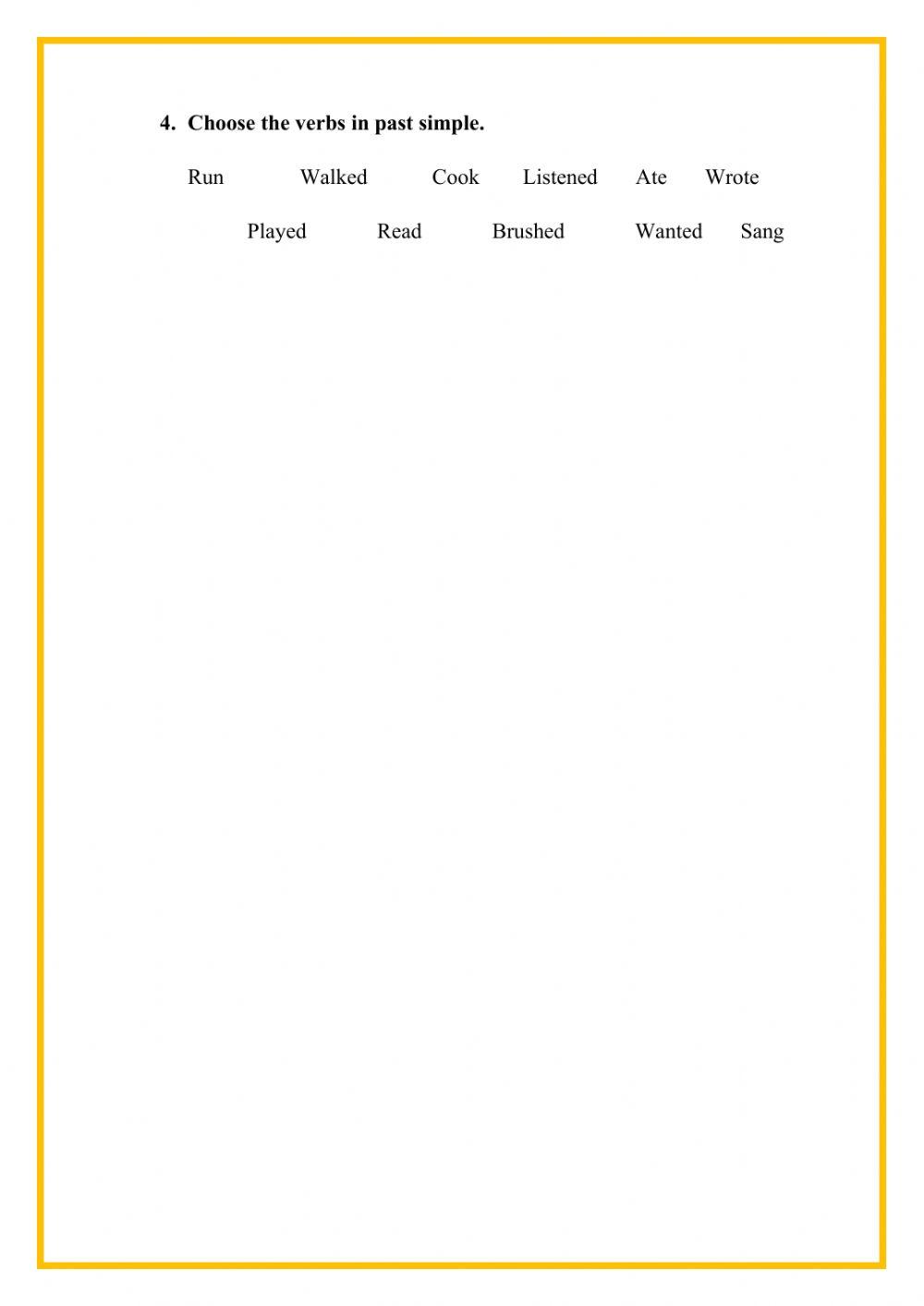 Simple past online pdf worksheet | Live Worksheets