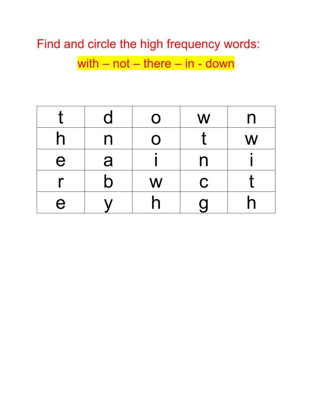 Hfw exercise | Live Worksheets