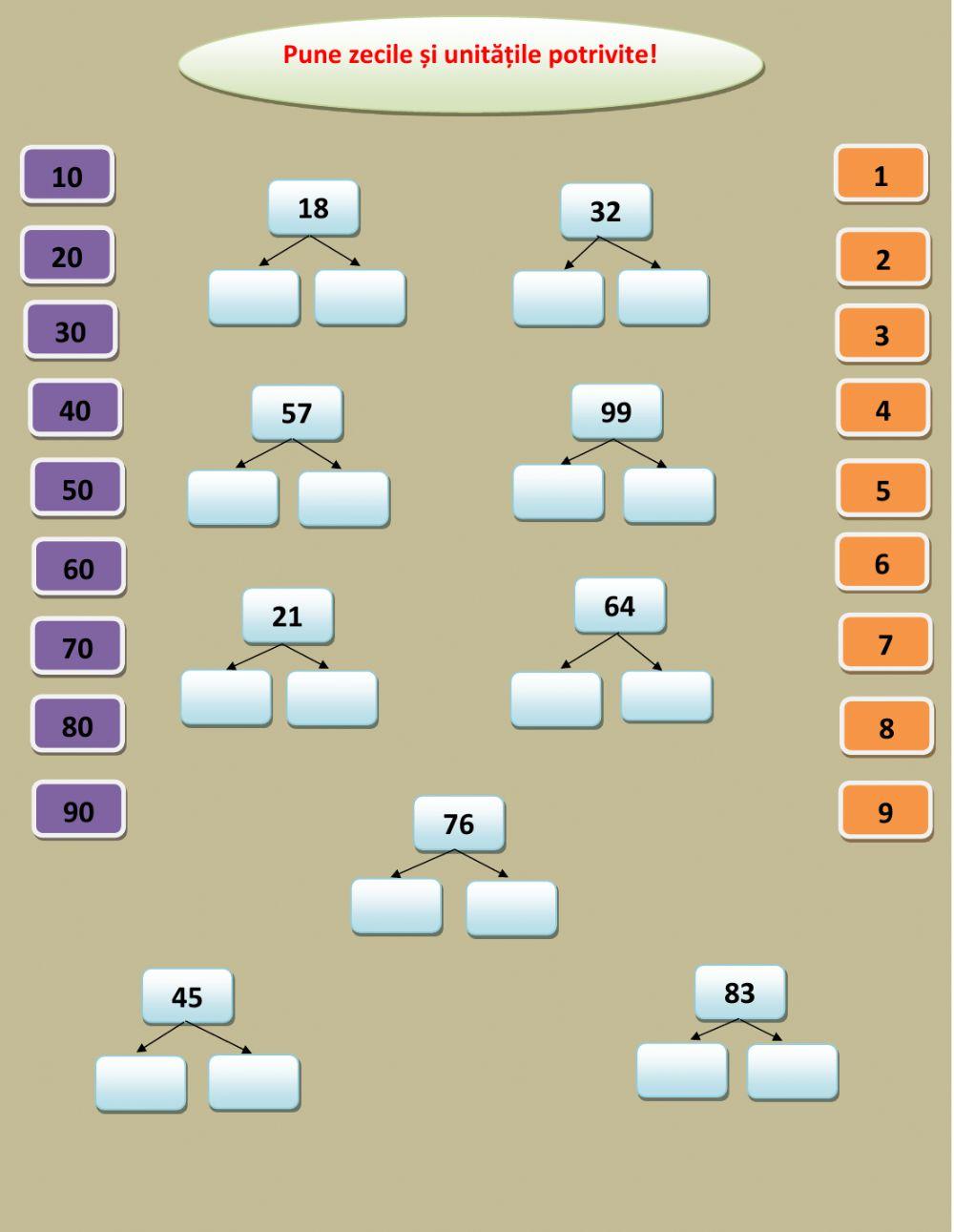 Formarea numerelor worksheet | Live Worksheets