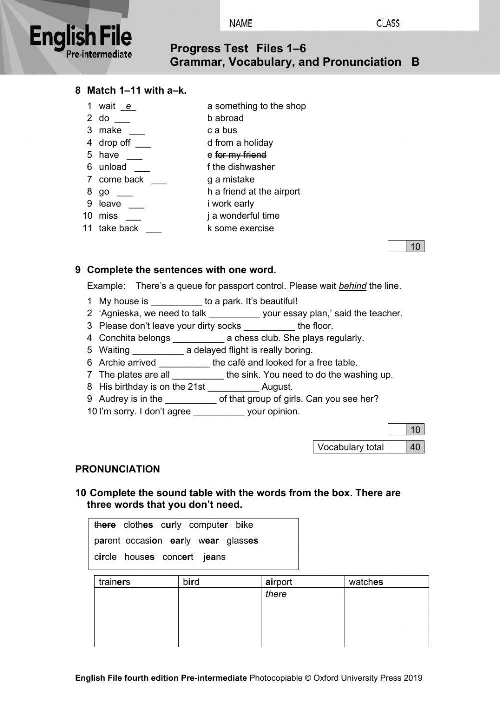 Pre-Intermediat… | Free Interactive Worksheets | 5828404