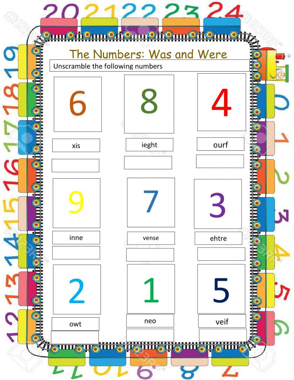 Numbers: Was and Were worksheet | Live Worksheets