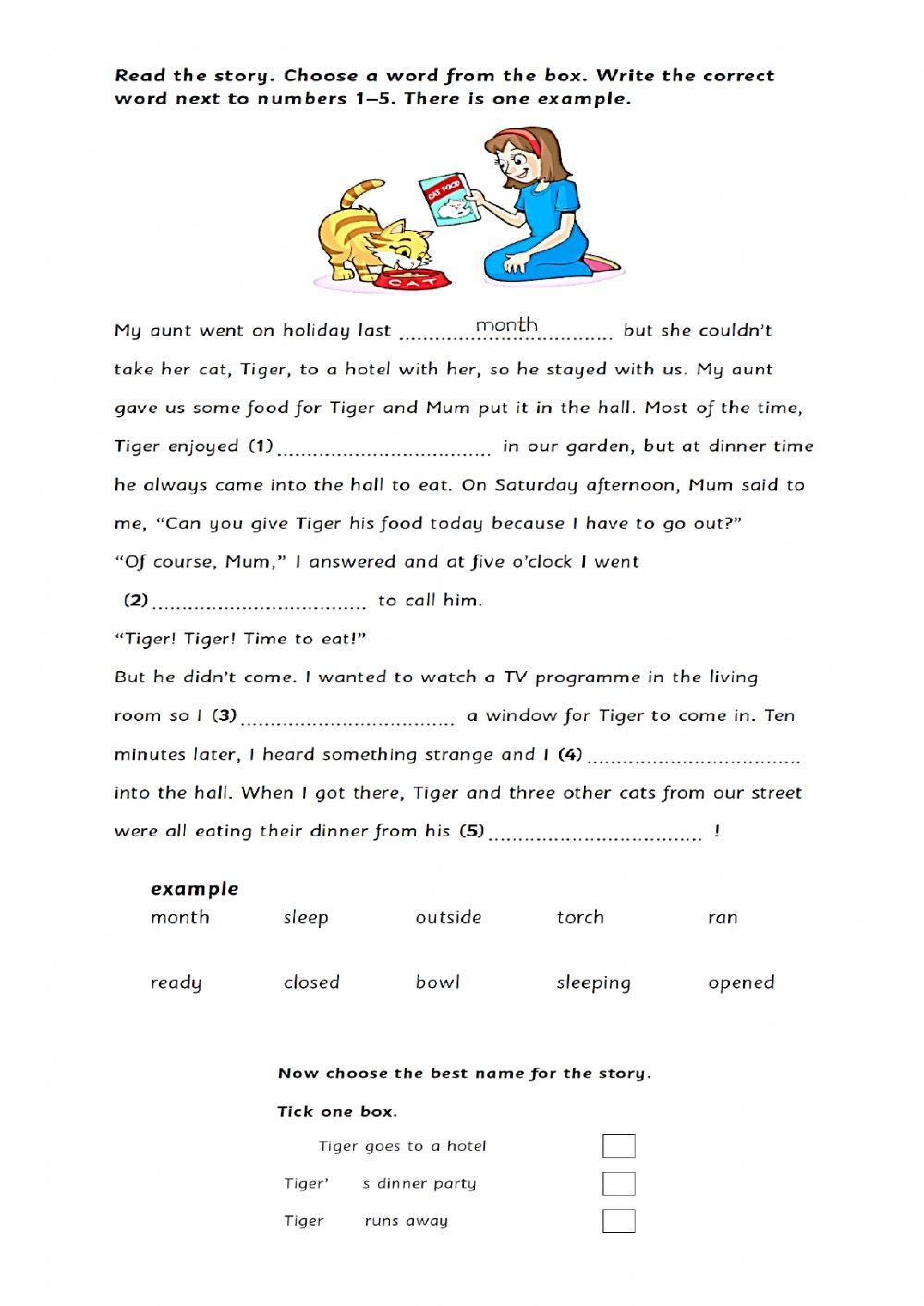 Reading and Vocabulary exercise | Live Worksheets