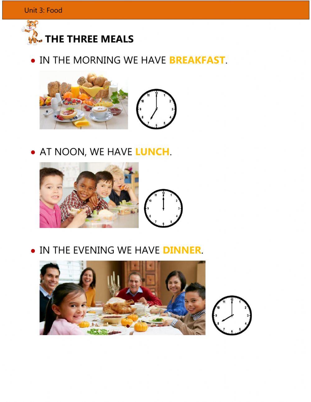 274793 | The three meals | alecla | LiveWorksheets