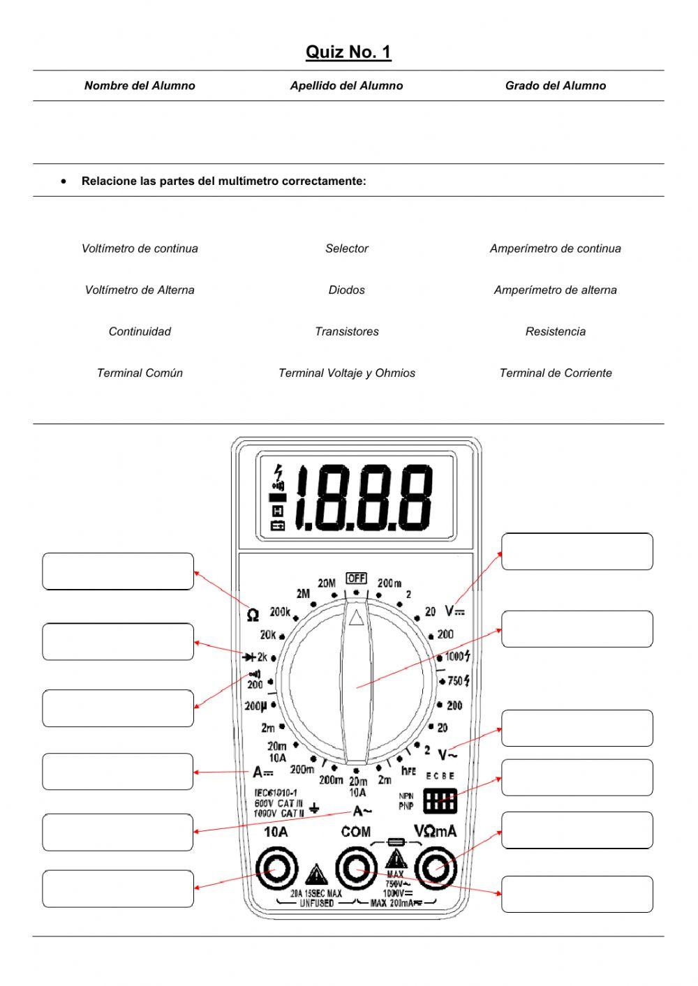 Partes del Multímetro C 275069 | SandraJaramillo