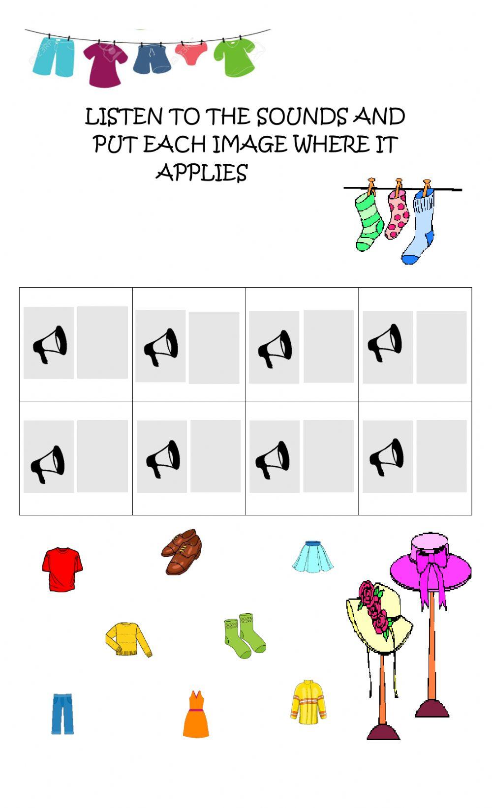 The Clothes | Live Worksheets