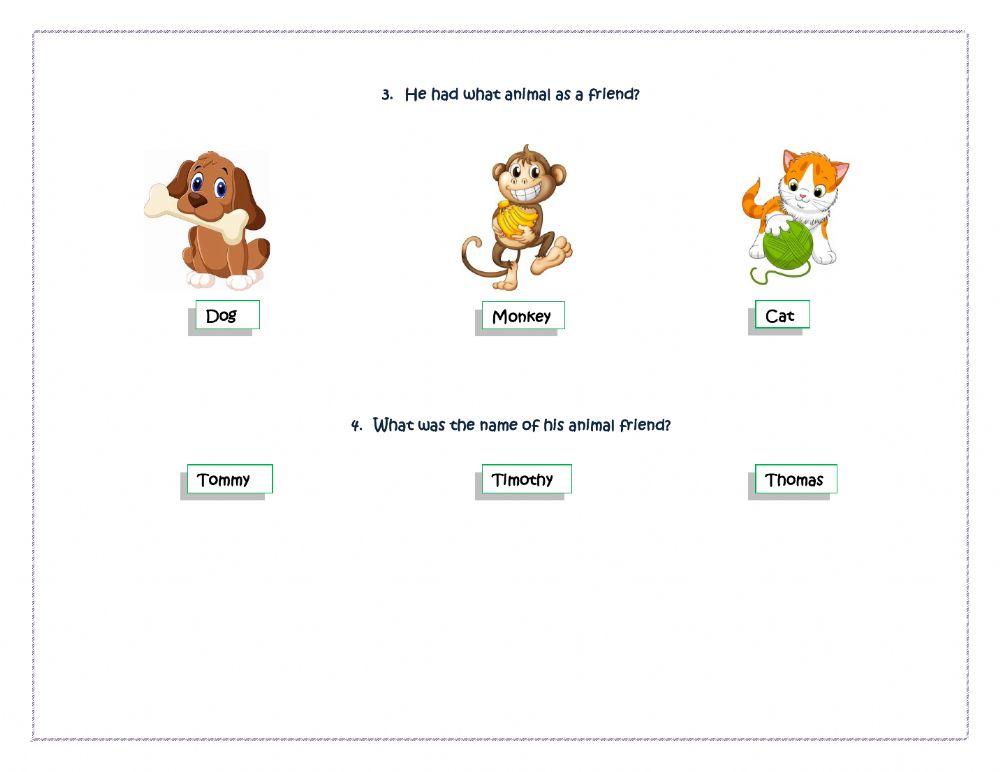 Picture Reading Story worksheet | Live Worksheets
