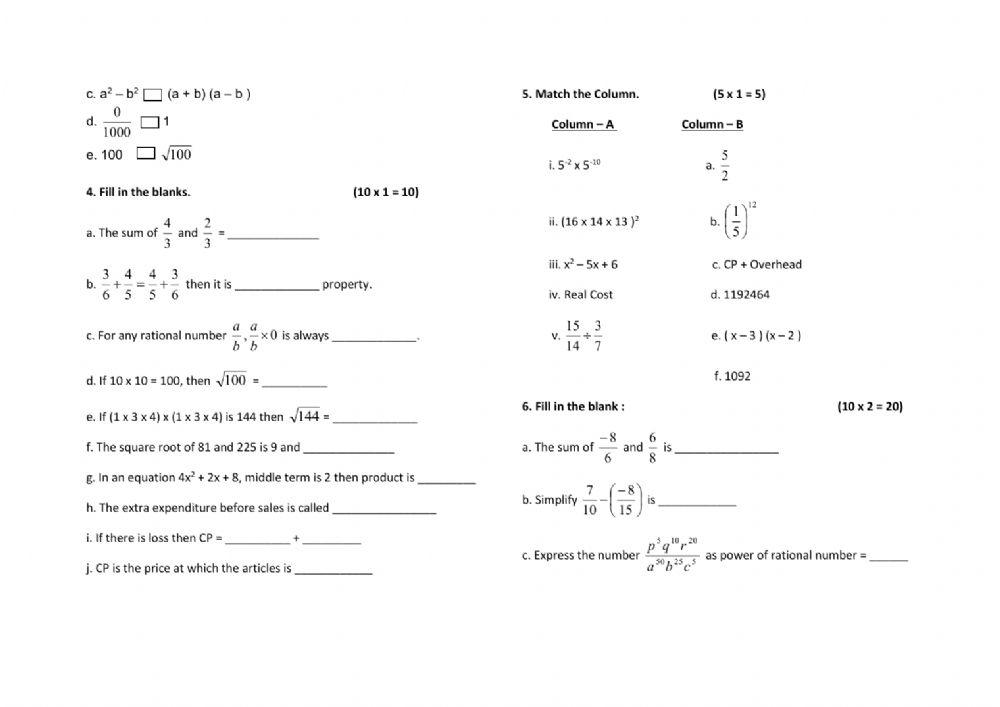 Mcq worksheet | Live Worksheets