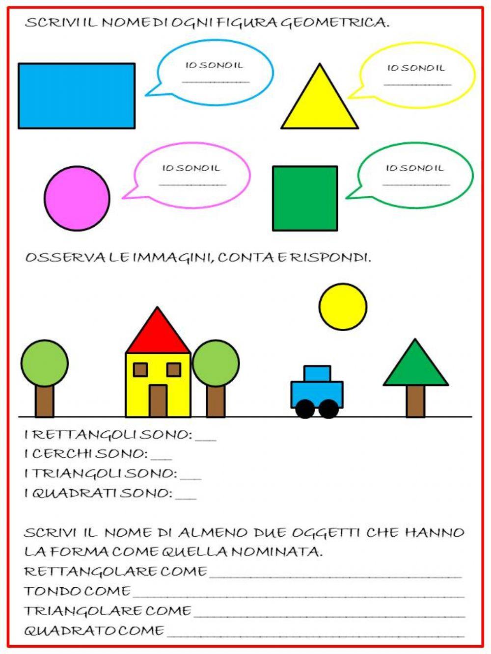 Le forme geometriche exercise | Live Worksheets