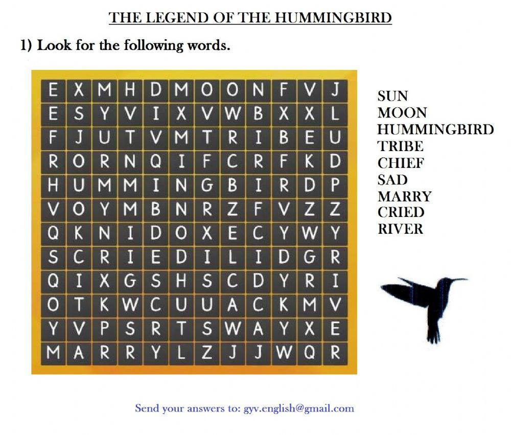 273656 | EXPER - Wordsearch Hummingbird | Yanina