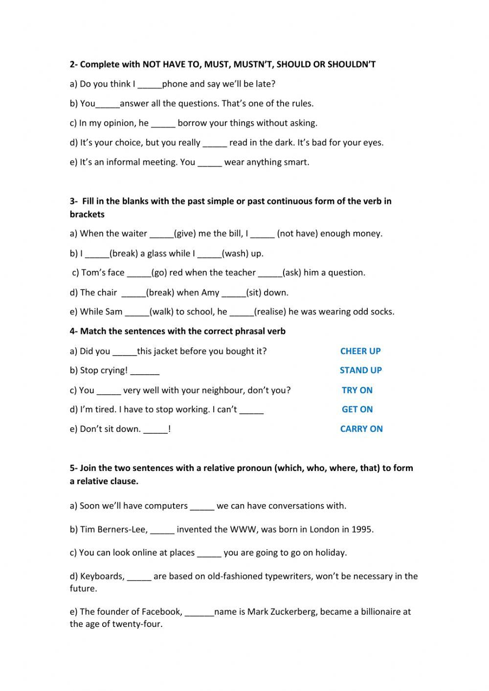 Term test interactive worksheet | Live Worksheets