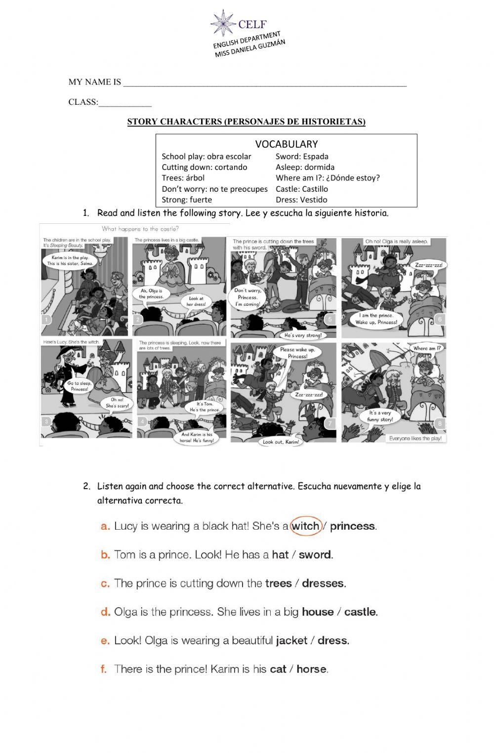 The School Play worksheet | Live Worksheets