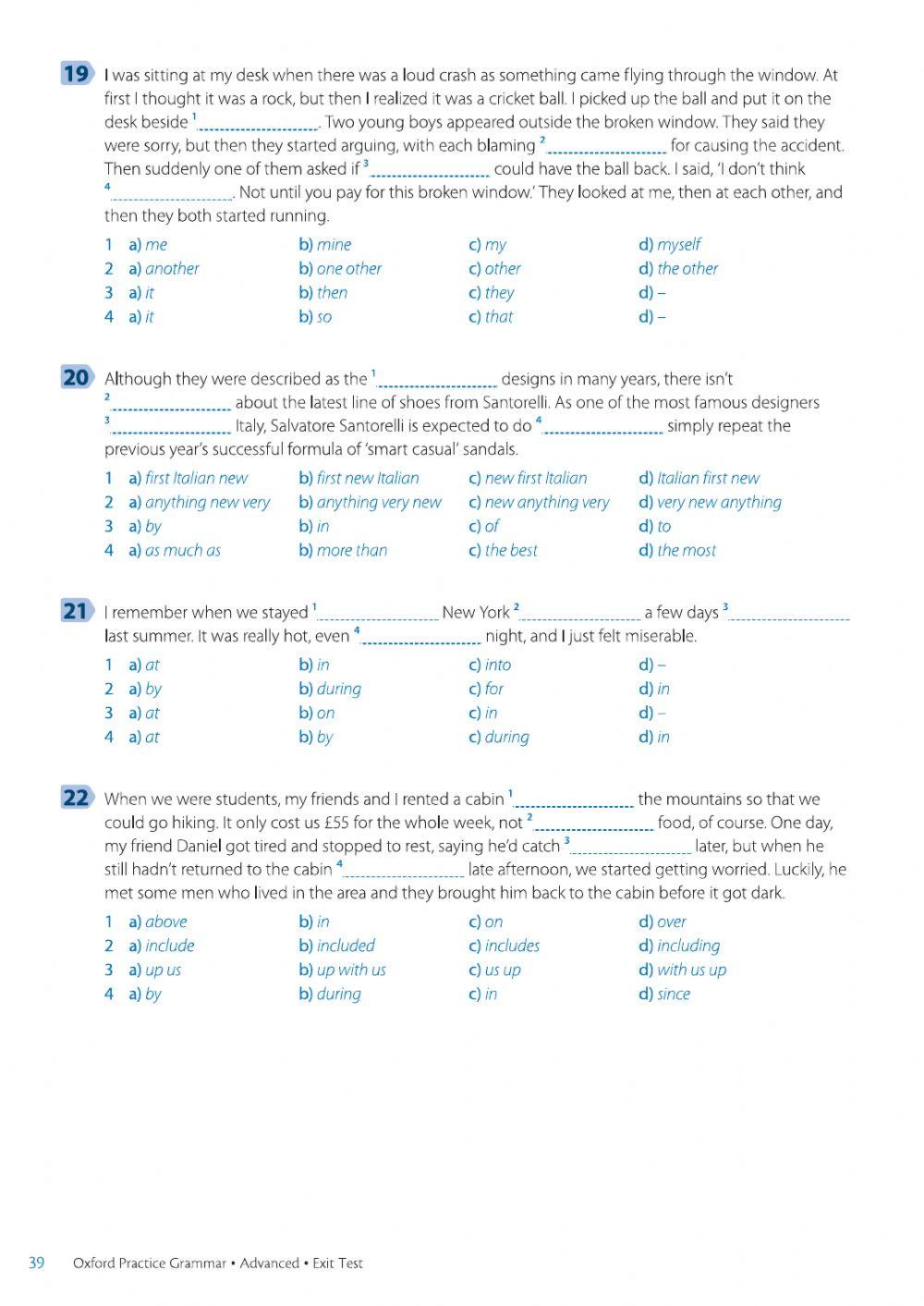 C1 FINAL GRAMMAR TEST online exercise for | Live Worksheets