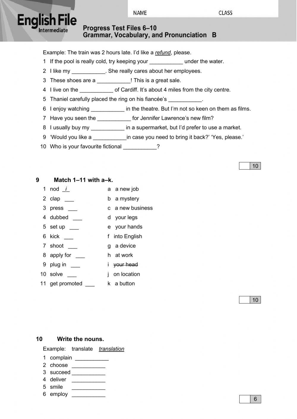 Intermediate 6-10 online exercise for | Live Worksheets