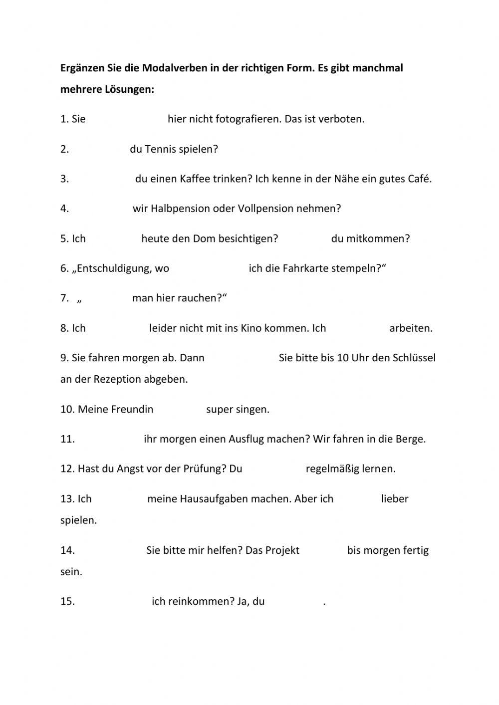 Modalverben Anf… | Free Interactive Worksheets | 5838971