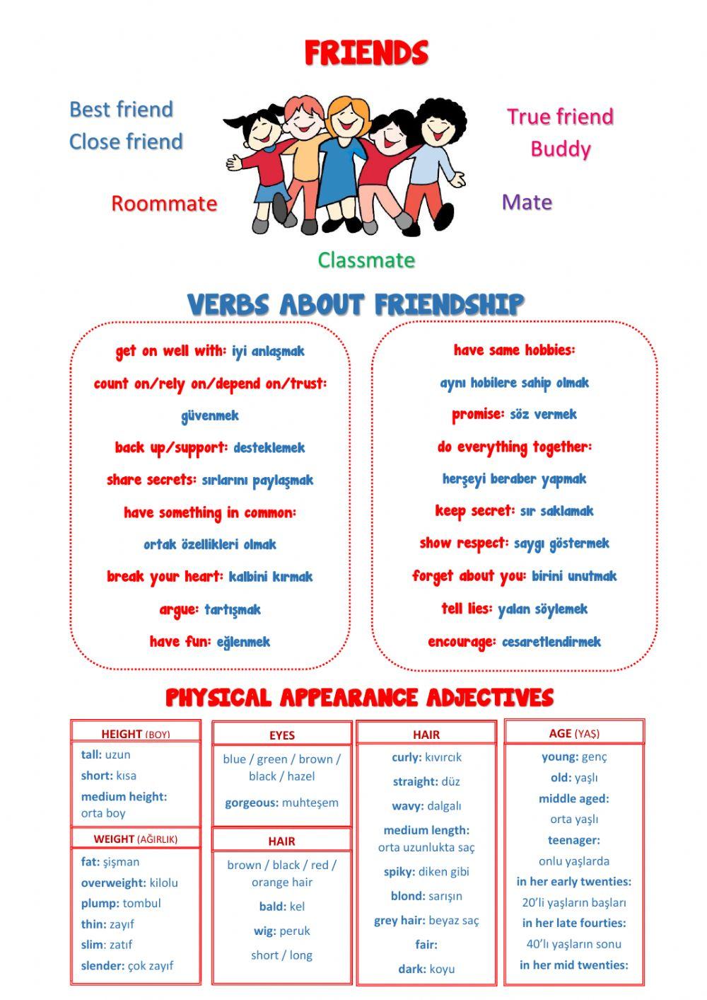 8th Grades Unit 1-Friendship Wordbank 277818 | KAMİLE