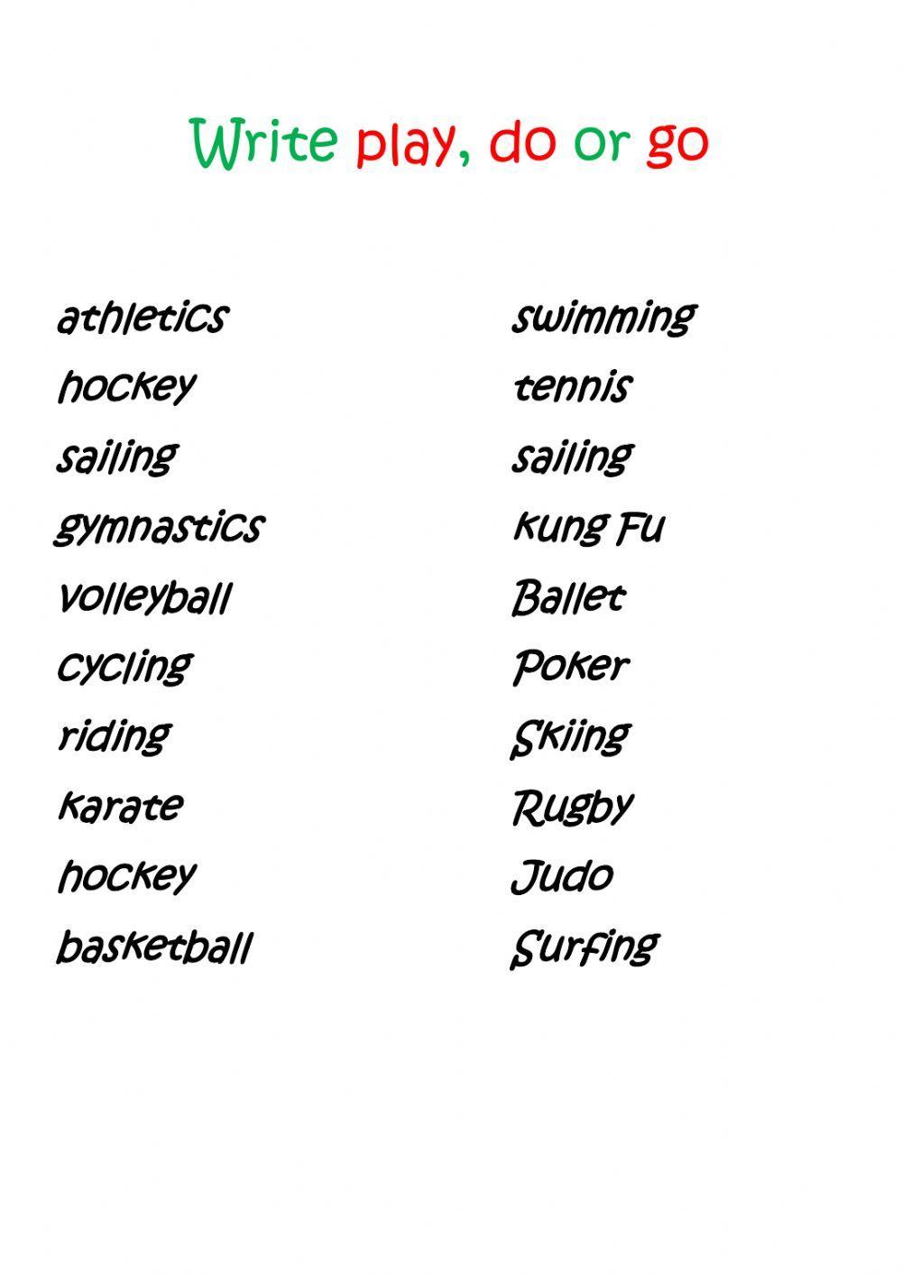 278122 | Play, do or go | jessimar | LiveWorksheets