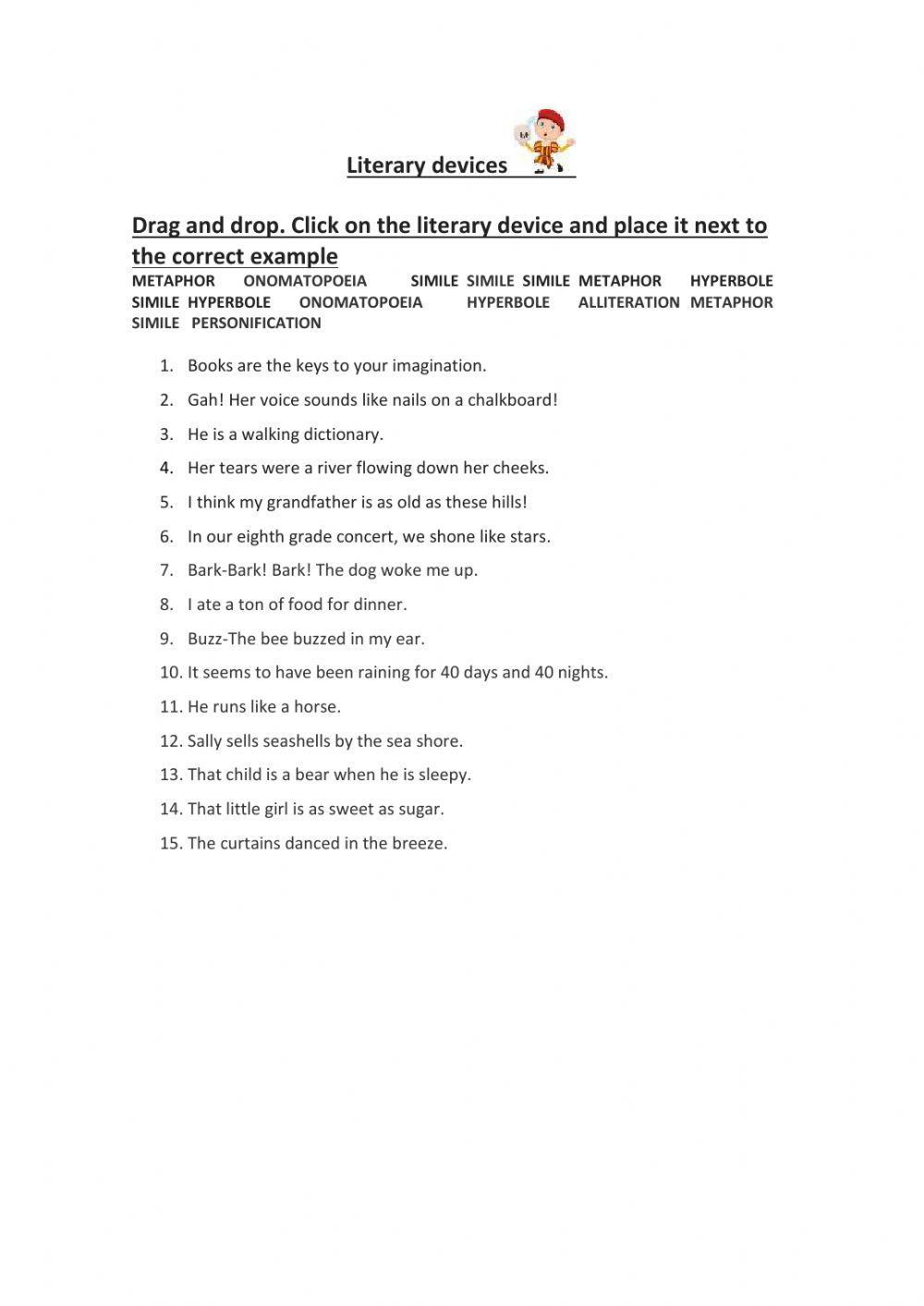 Literary Devices Worksheet Live Worksheets literary-devices-worksheet-live-worksheets