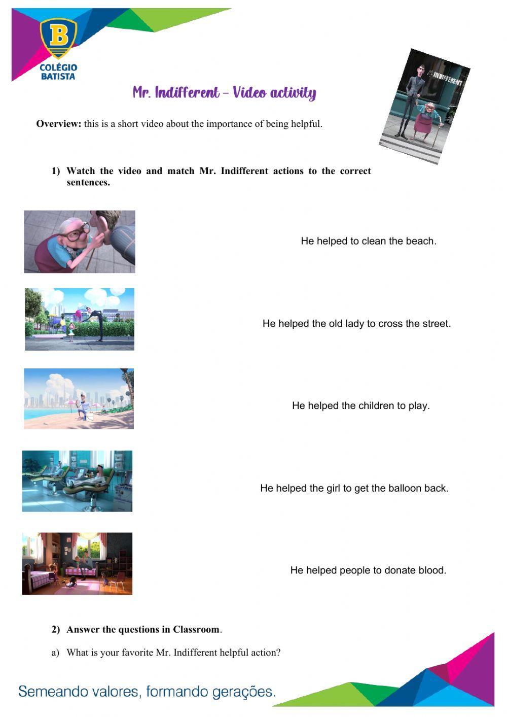 Mr. Indifferent… | Free Interactive Worksheets | 278230