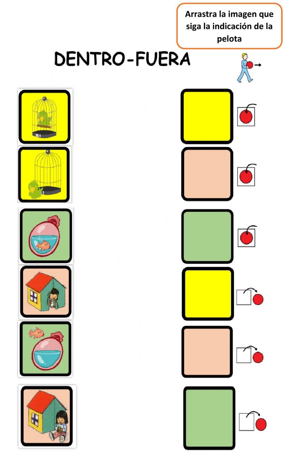 Dentro. Fuera worksheet | Live Worksheets