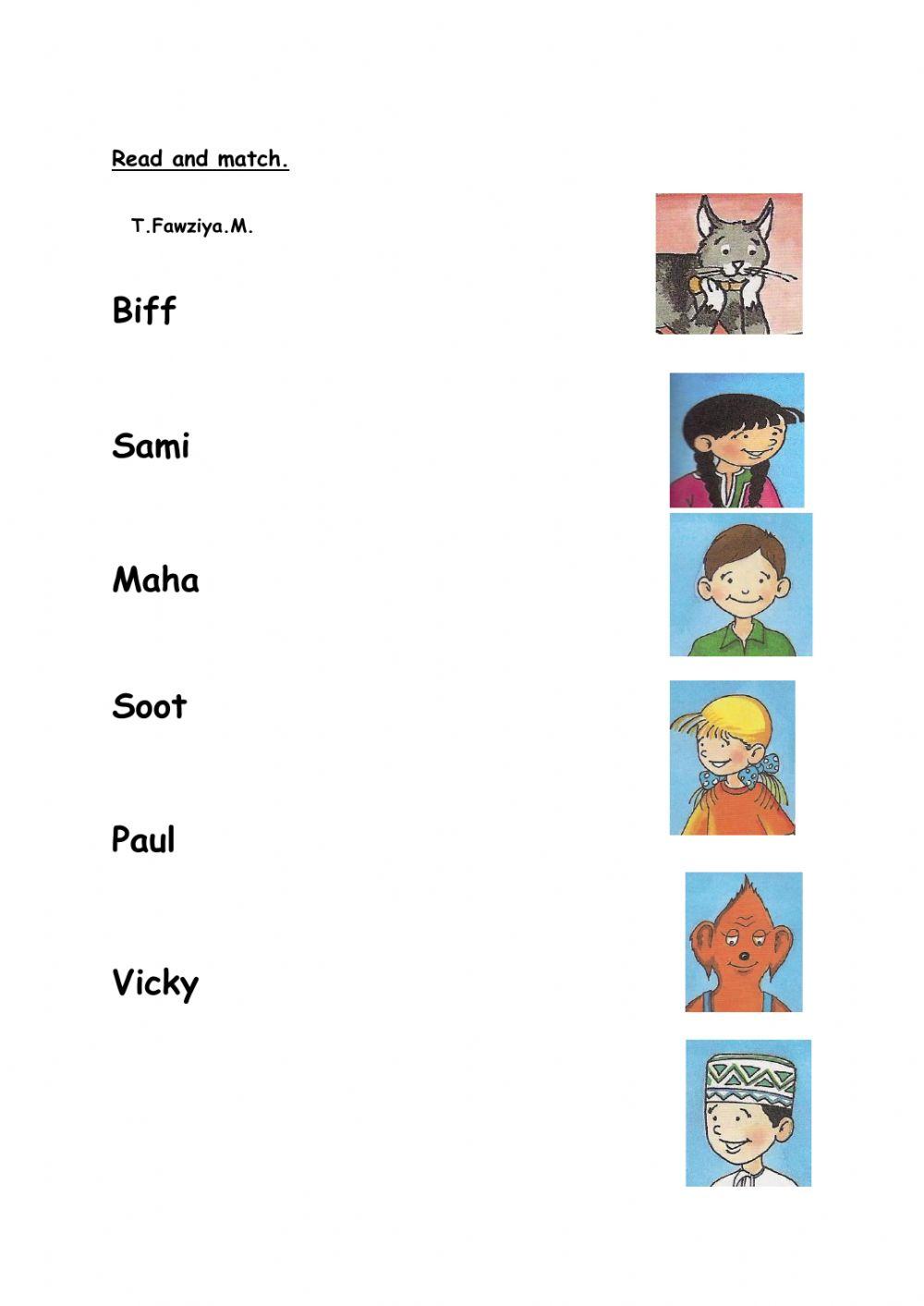 Characters exercise for two | Live Worksheets