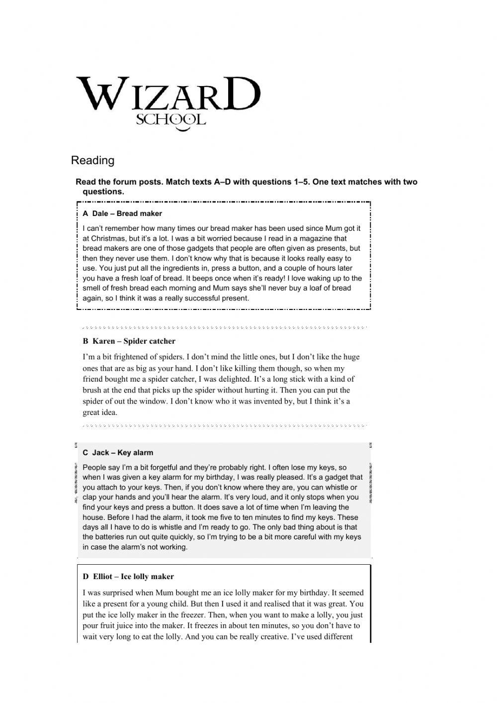 Group 42 extra test Solutions intermediate worksheet | Live Worksheets