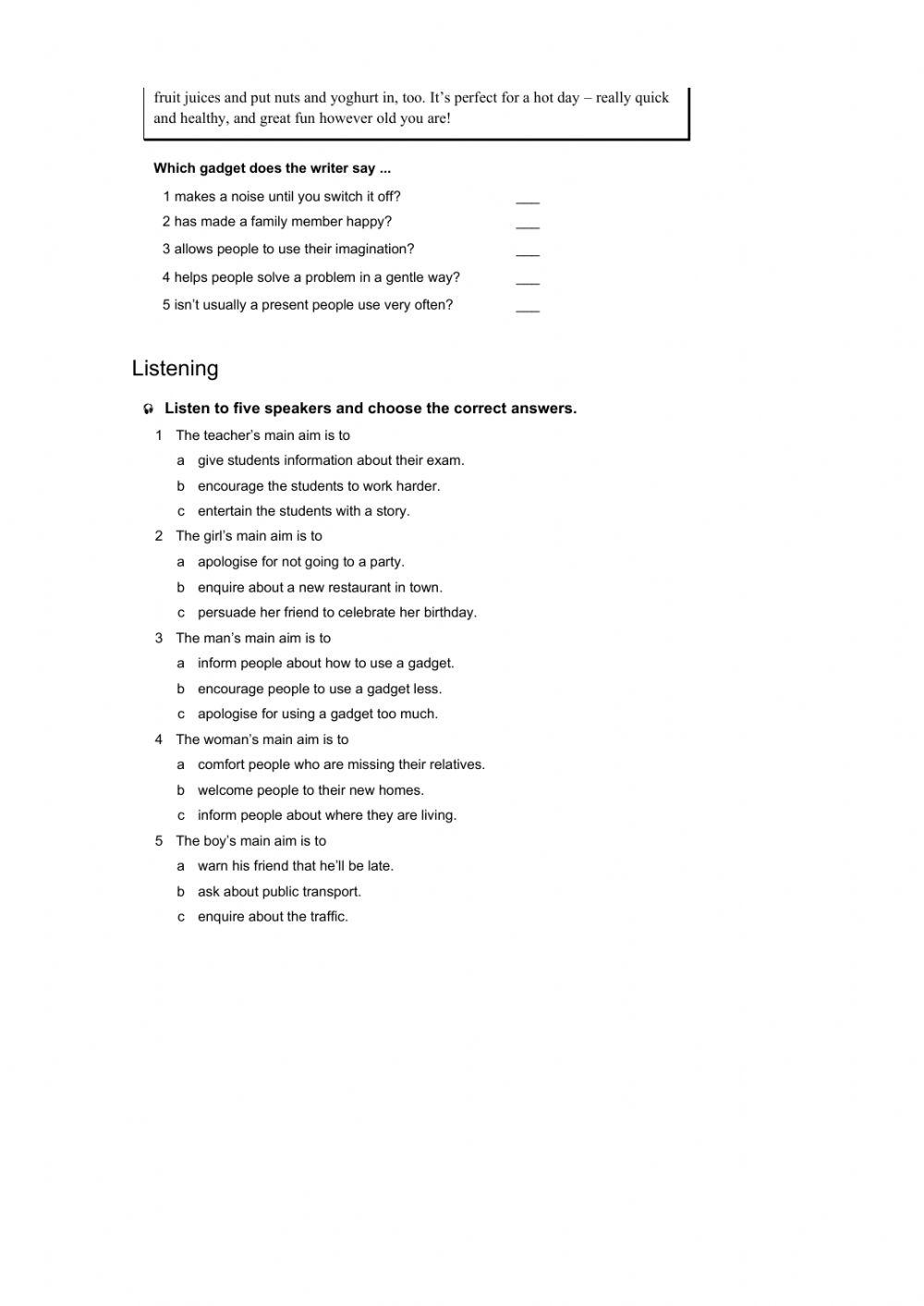 Group 42 extra test Solutions intermediate worksheet | Live Worksheets