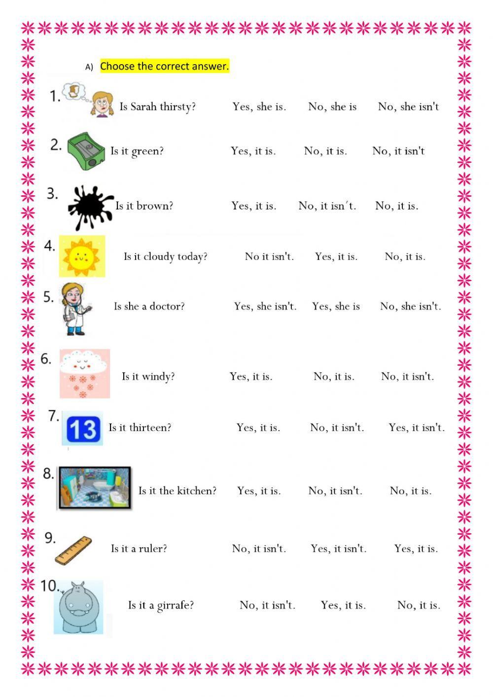 Yes no questions | Free Interactive Worksheets | 278976