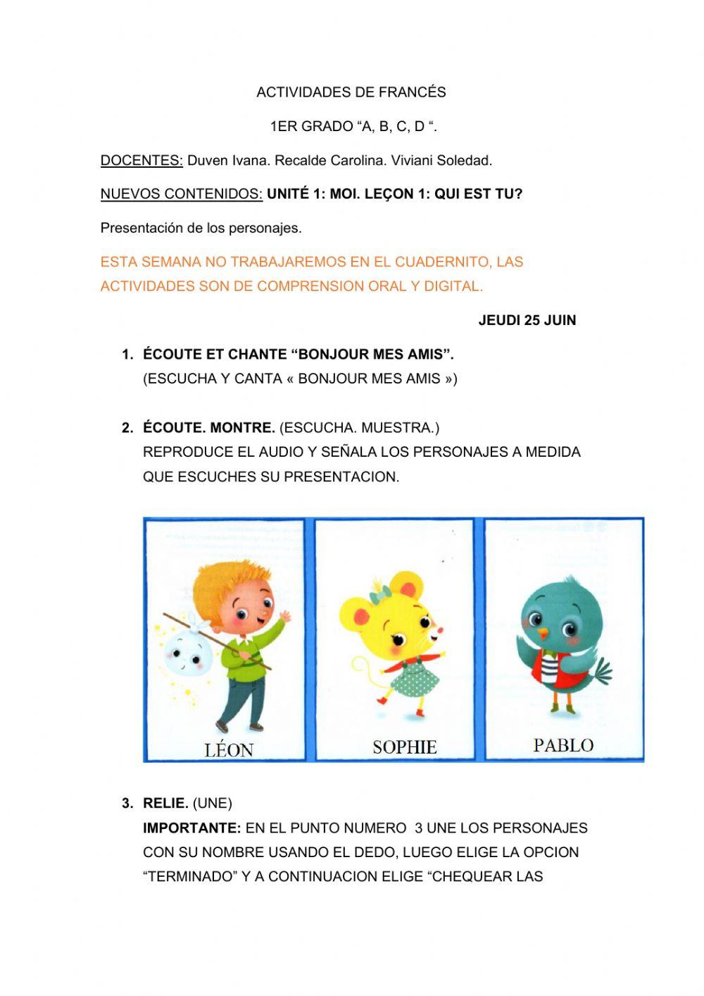 Unite 1 comment ca va? interactive worksheet | Live Worksheets