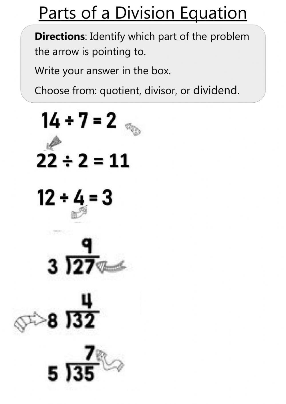 Identifying Parts Of A Division Equation Online Exercise For Live identifying-parts-of-a-division-equation-online-exercise-for-live